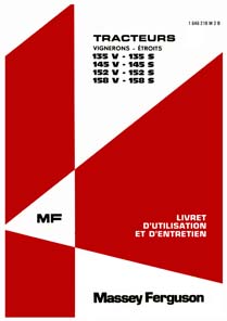 Revue technique, manuel d'entretien, manuel d'atelier, tracteur Massey Ferguson 135, 140 Super ...